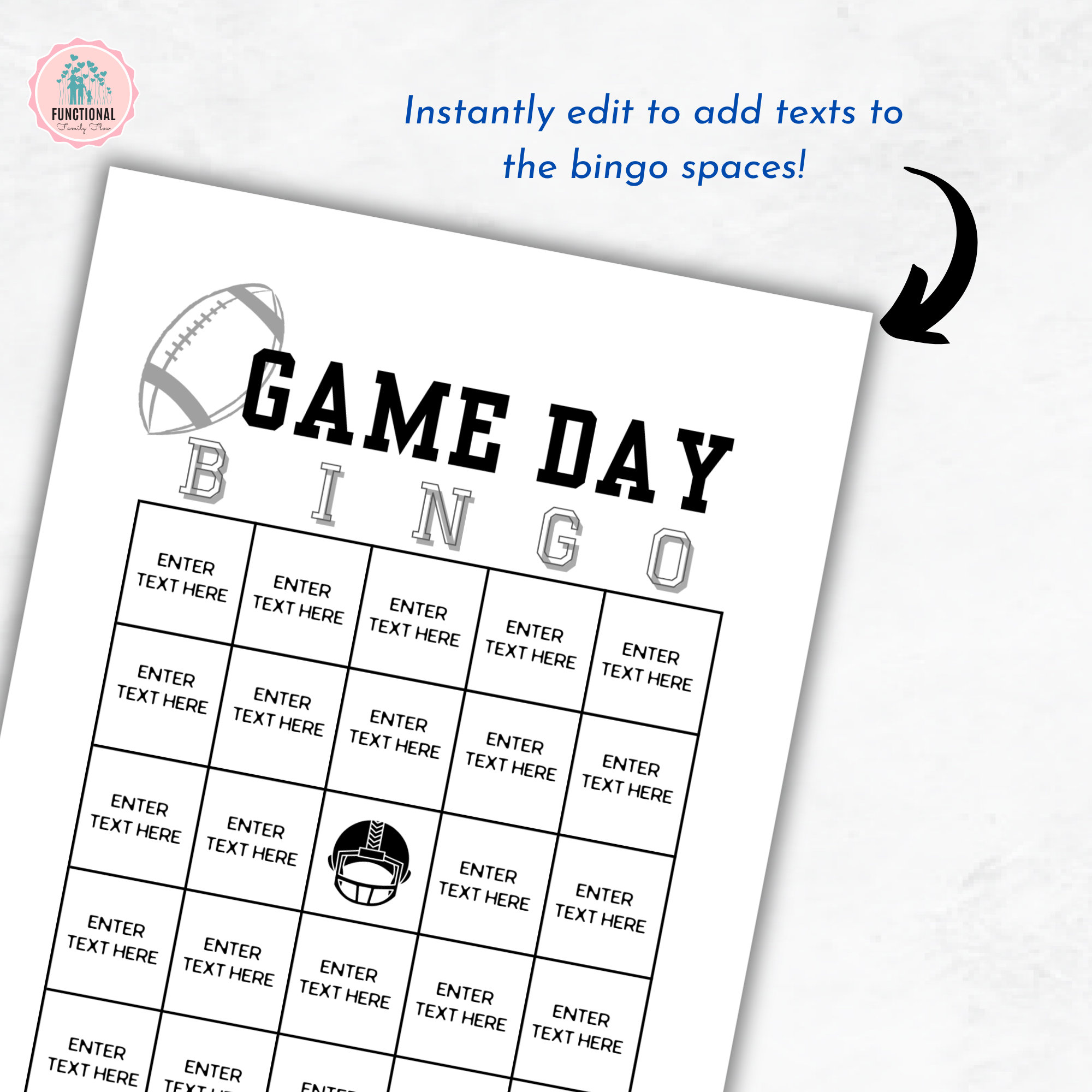 Football Boyfriend BINGO Game Template | EDITABLE Football Bingo Game ...