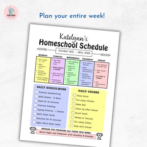 Homeschool Schedule Template | Editable Home School Planner | Printable ...