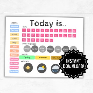 Printable Preschool Calendar Worksheet | Homeschool Daily Calendar ...