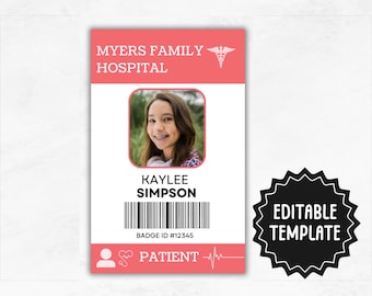 Kids Doctor ID Name Badge Doctor Badge Nurse Name Badge Medical ID ...