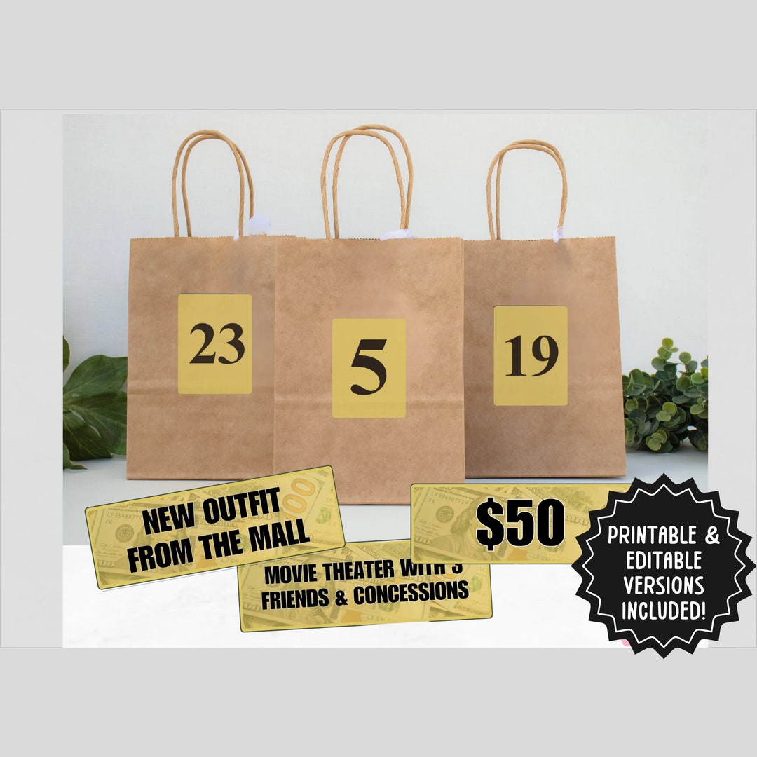 Editable Deal or No Deal Birthday Game | Printable Gift Bag Birthday ...