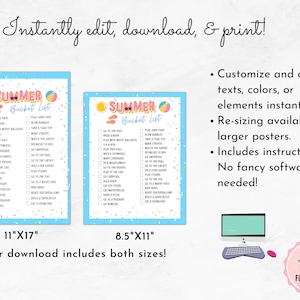 Custom Summer Bucket List | Create Your Own Summer Bucket List Poster ...