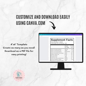 Supplement Facts | Editable Supplement Nutrition Label | Supplement ...