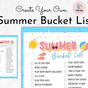 Custom Summer Bucket List | Create Your Own Summer Bucket List Poster ...