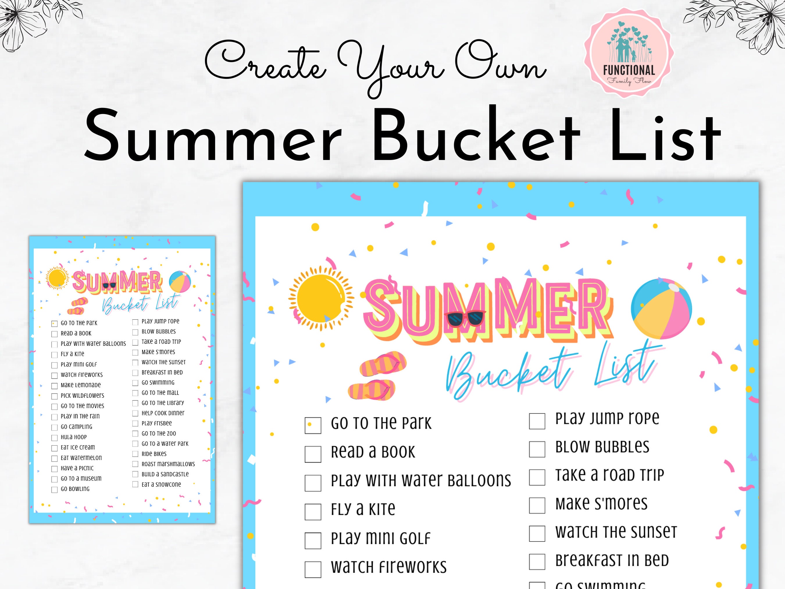 Custom Summer Bucket List | Create Your Own Summer Bucket List Poster ...