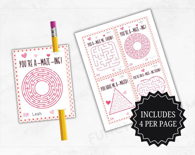 Printable Maze Valentine, Kindergarten Valentine, Elementary School ...