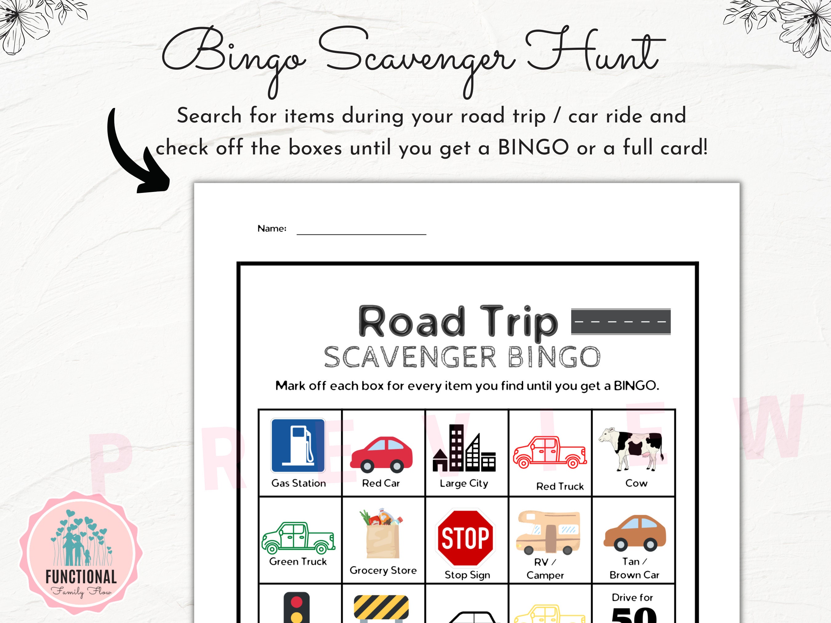Road Trip Games Printable Road Trip Bingo Scavenger Hunt - Etsy Australia