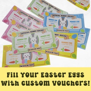 Easter Bunny Bucks Printables | Editable Easter Play Money | Easter Egg ...