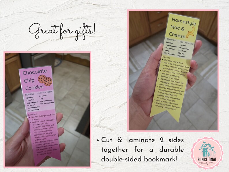 Recipe Template Editable Recipe Bookmark Create Your Own - Etsy