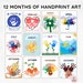 12 Month Memory Book Keepsake Craft Yearly Handprint Art Preschool ...
