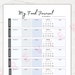 Food Journal Printable Food Diary Daily Food Log Fitness Diet Tracker ...