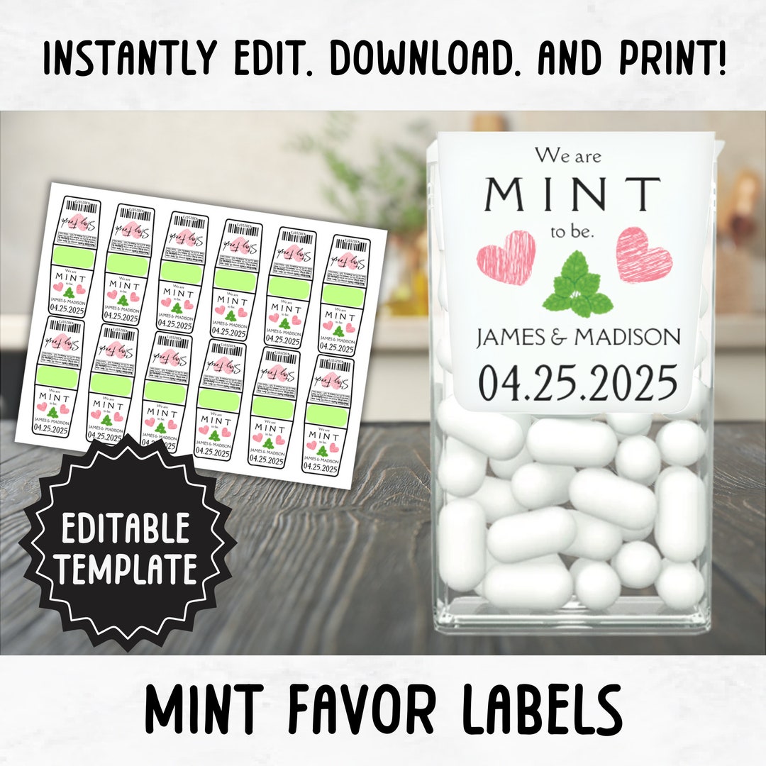 Mint to Be Labels Template for Tic Tac Containers | Create Your Own ...