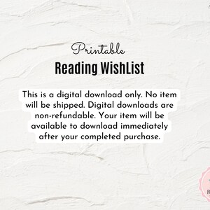 Book Wish List | Printable Reading Planner | Reading Journal Page ...
