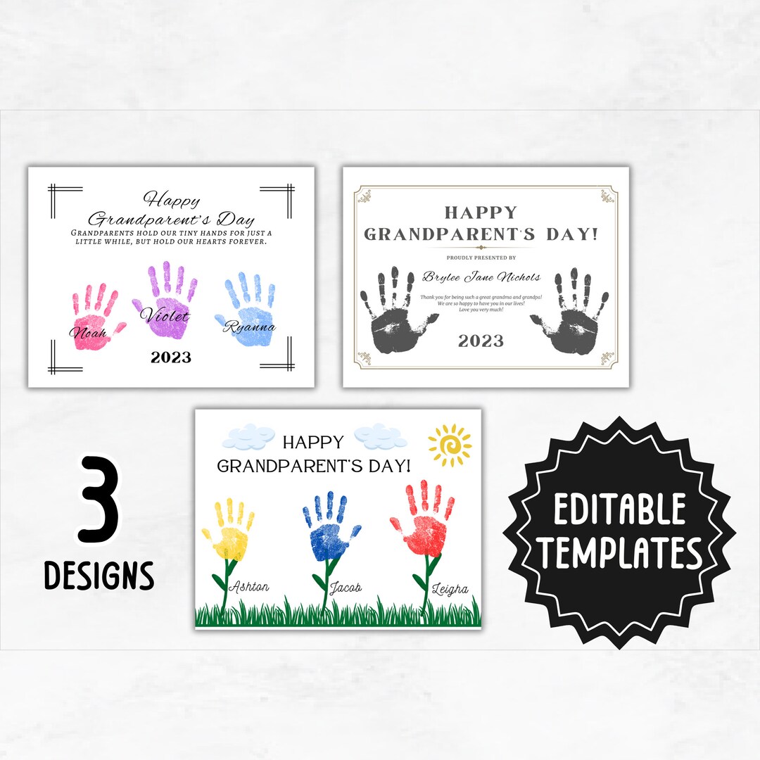 Grandparents Day Handprint Craft | Gift for Grandparent's Day ...
