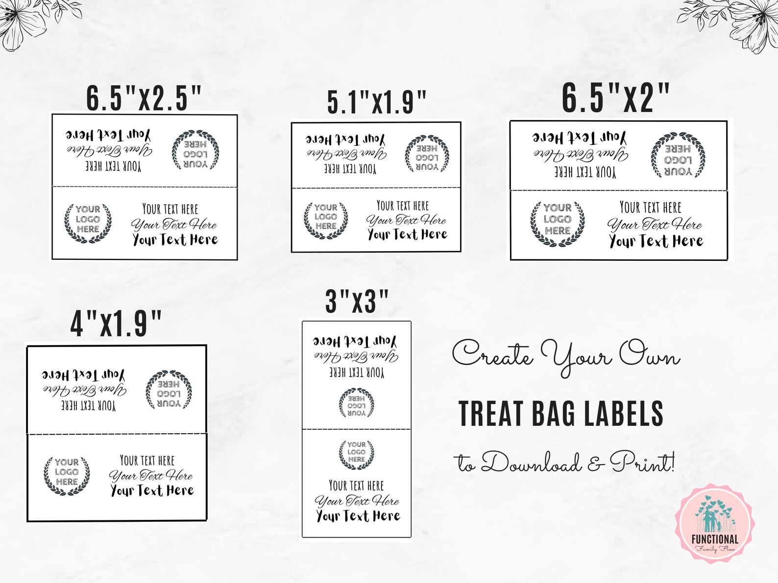Treat Bag Toppers Template | Editable Treat Bag Label | Party Favor ...