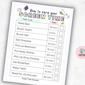 Screen Time Checklist | Editable Screen Time Tracker | How to Earn ...