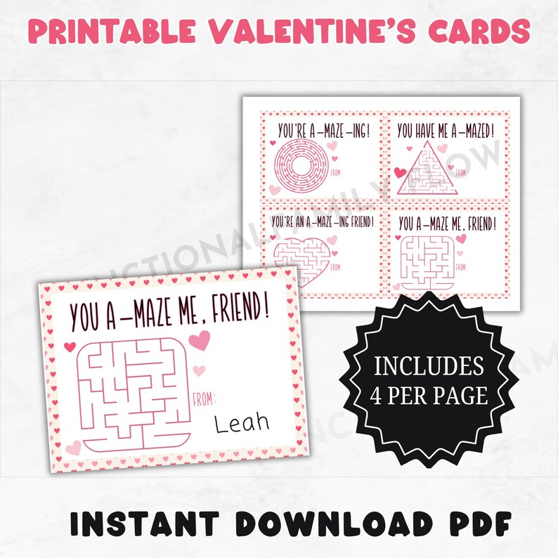 Kids Classroom Valentines | Printable Valentines Cards | Valentines ...
