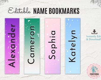 Student Bookmark Template - Etsy UK