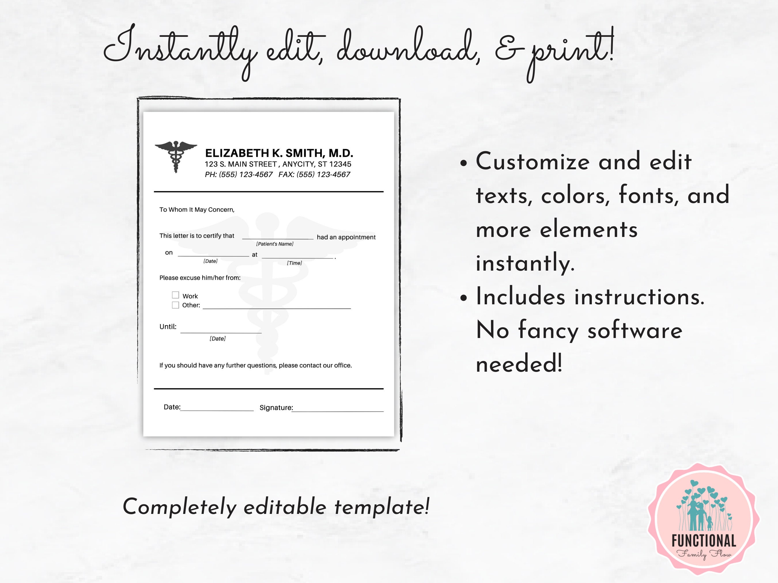 Fillable Doctors Note Doctor Excuse Note Template Custom Drs Notepad ...