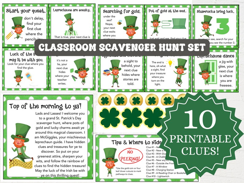 Leprechaun Treasure Hunt | Printable St. Patrick's Day Classroom ...