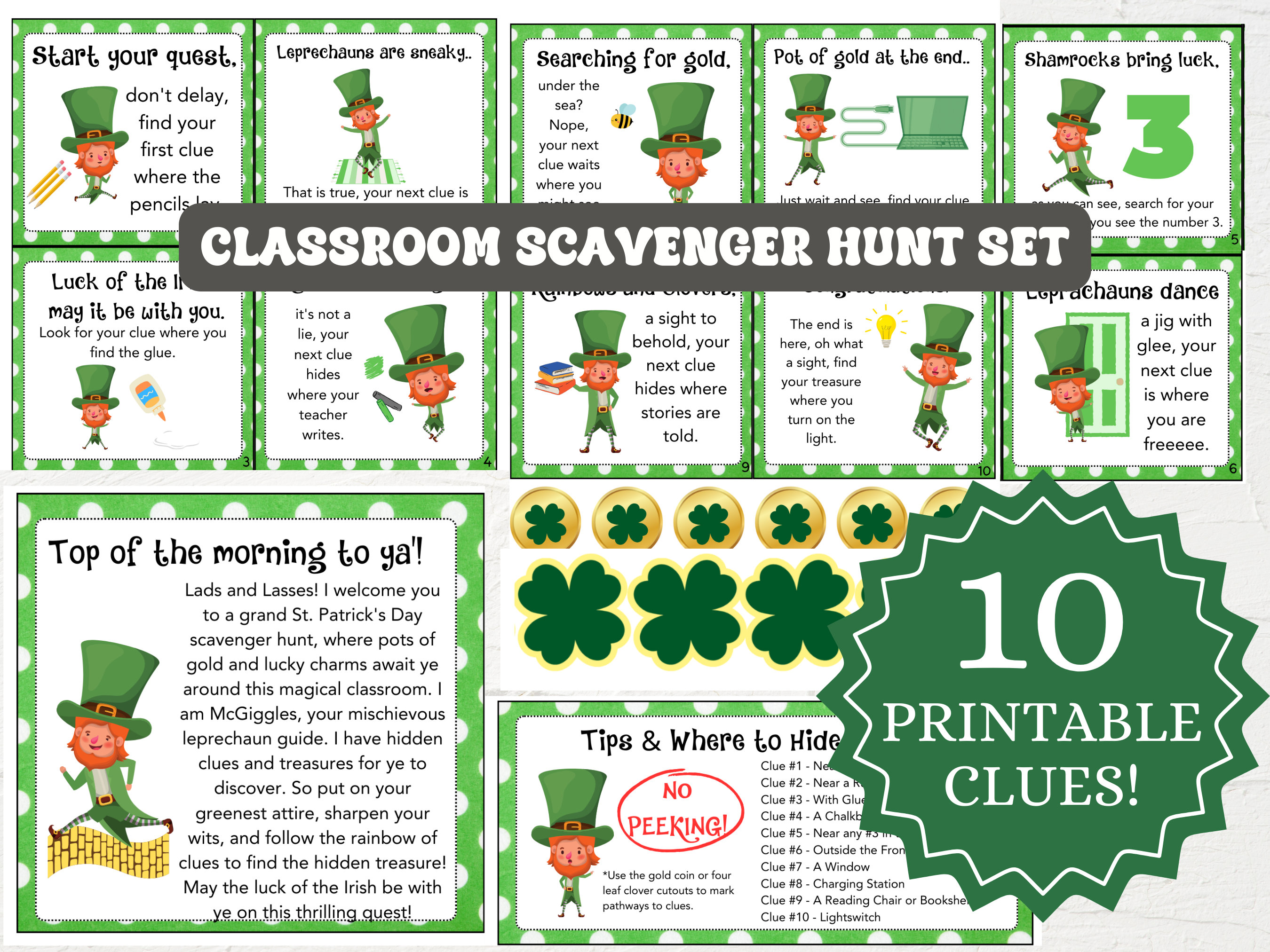 Leprechaun Treasure Hunt | Printable St. Patrick's Day Classroom ...