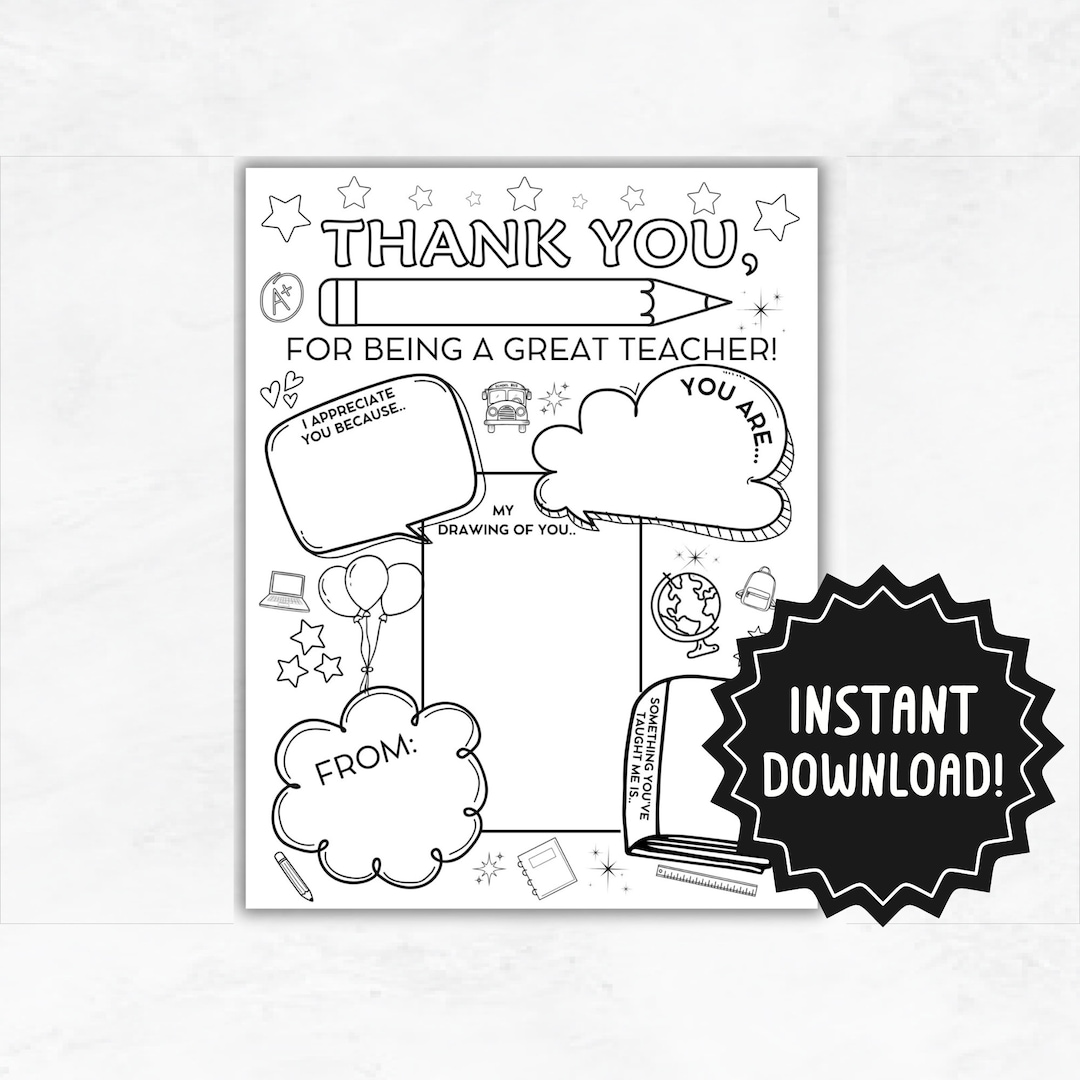 Teacher Appreciation Printable | Teacher Appreciation Week Worksheet ...