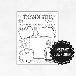 Teacher Appreciation Printable | Teacher Appreciation Week Worksheet ...