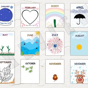 12 Month Memory Book Keepsake Craft | Yearly Handprint Art | Preschool ...
