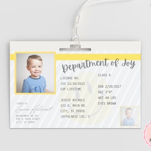 Custom Fun Kid's License | Editable License Template | Front and Back ...