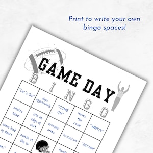Boyfriend Football BINGO Template | Printable Blank Boyfriend Husband ...