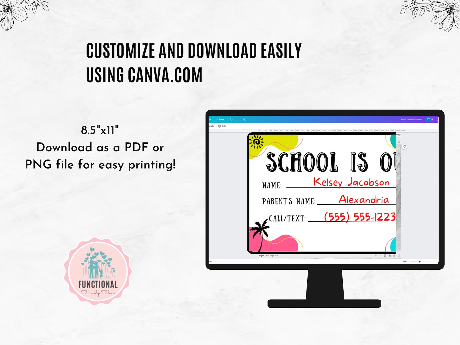 Editable Summer Contact Card | End of School Cards for Kids | School is ...