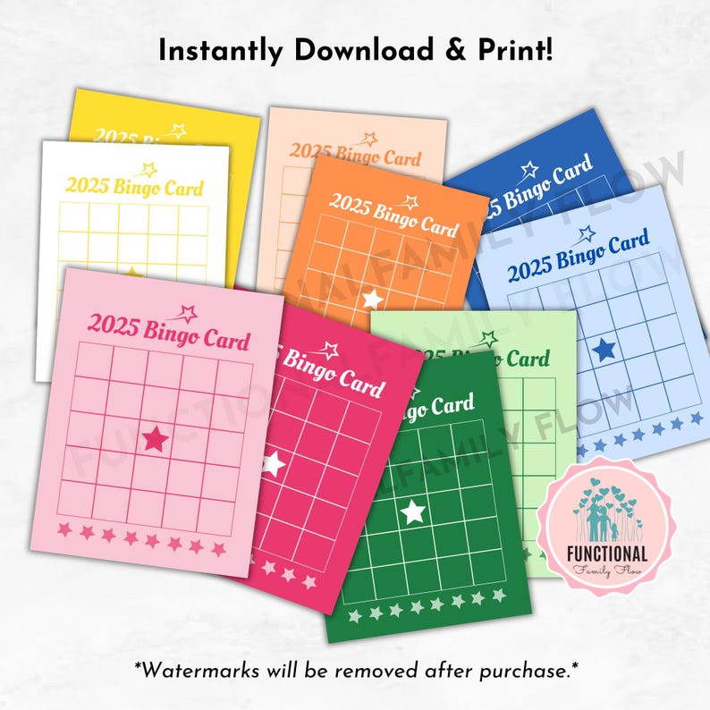 2025 Bingo Cards | Printable Bingo Card | 2025 Vision Board | New Years ...