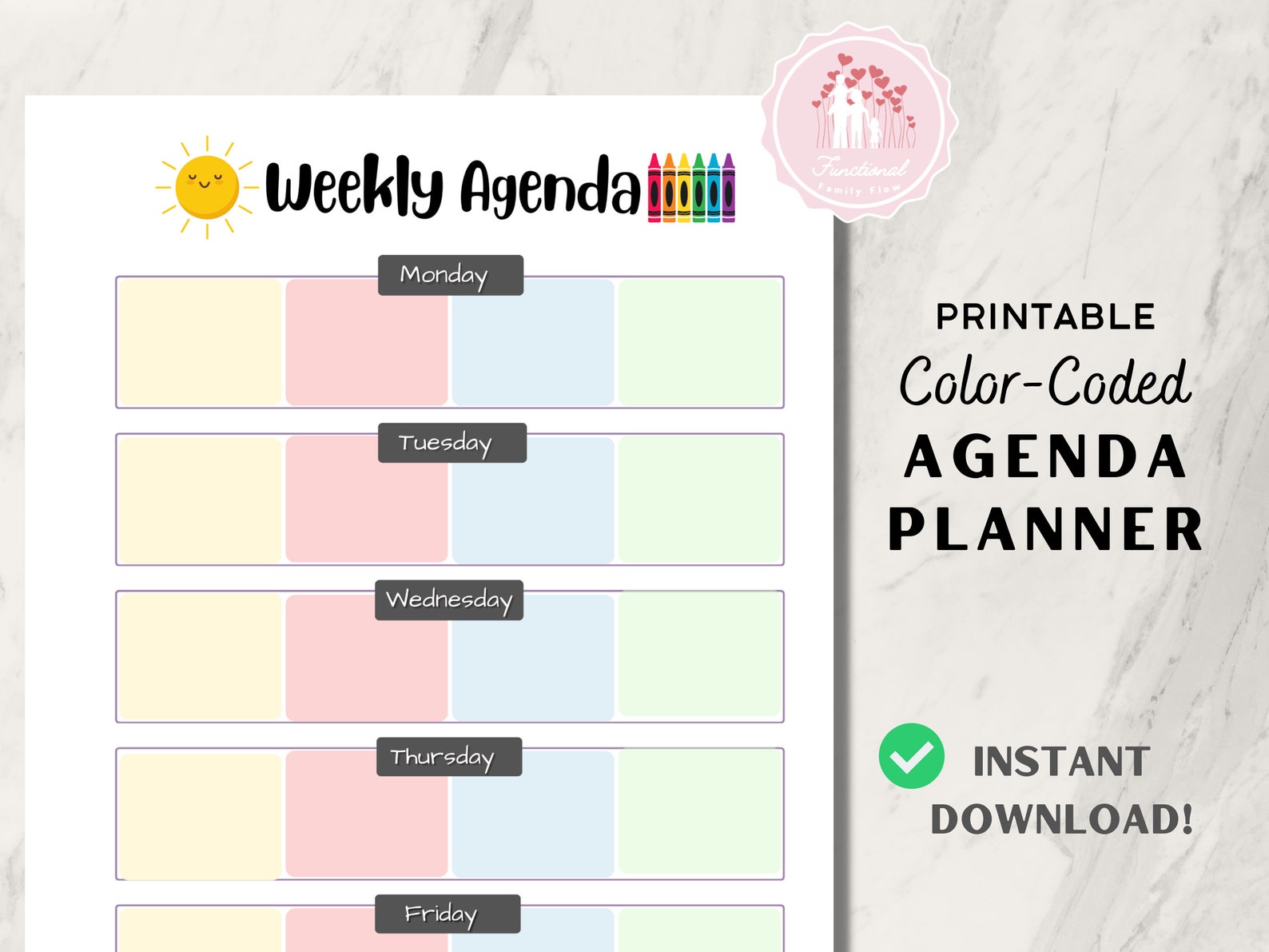 Weekly Homeschool Planner Printable Elementary Schedule - Etsy