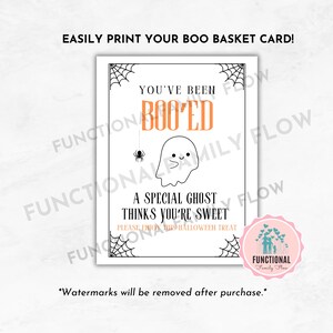 Halloween Boo Basket Card | Printable Boo Basket Tag | Friend Neighbor ...