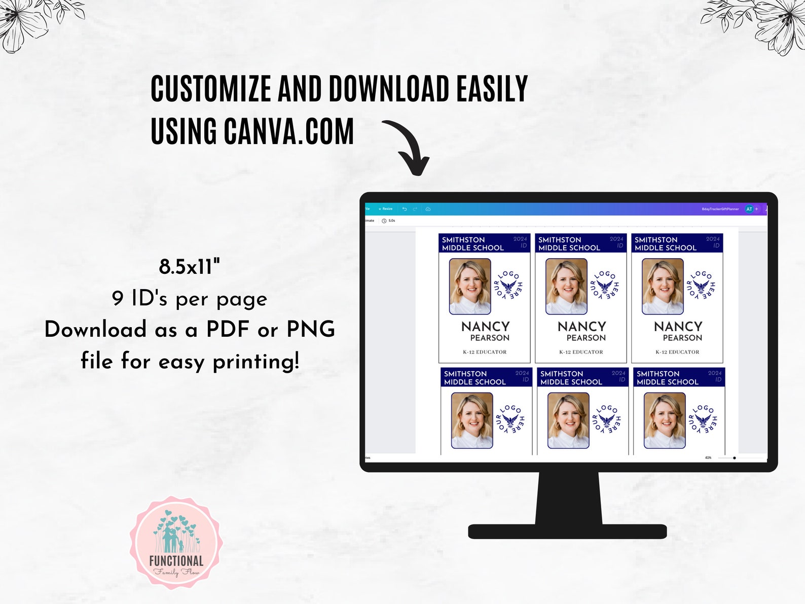 Bulk ID Badge Template | Custom ID Badges | Printable ID Cards | Bulk ...