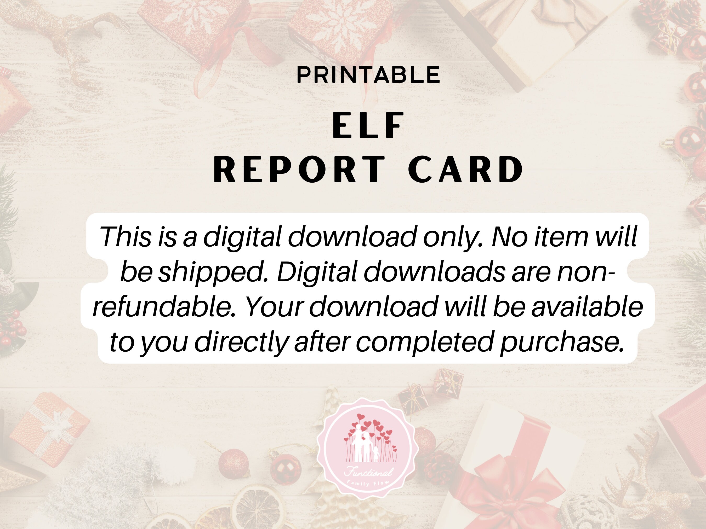 Printable Elf Report Card: Custom Letter From Santa Insert (PDF) - Etsy