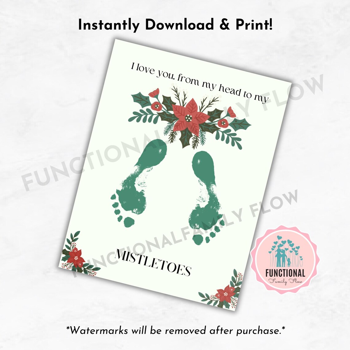 Mistletoe Christmas Footprint Art | Holiday Activity for Baby | Toddler ...