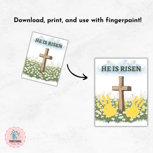 Printable Easter Handprint Art Craft for Kids | He is Risen Keepsake ...