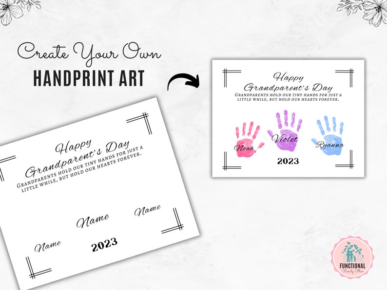 Grandparents Day Handprint Craft | Gift for Grandparent's Day ...