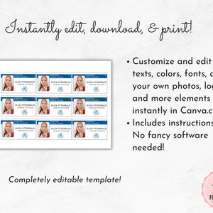 Bulk ID Badge Template Horizontal | Custom ID Badges | Printable ID ...