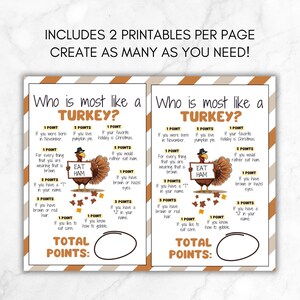 Printable Thanksgiving Game | Editable Family Thanksgiving Game ...
