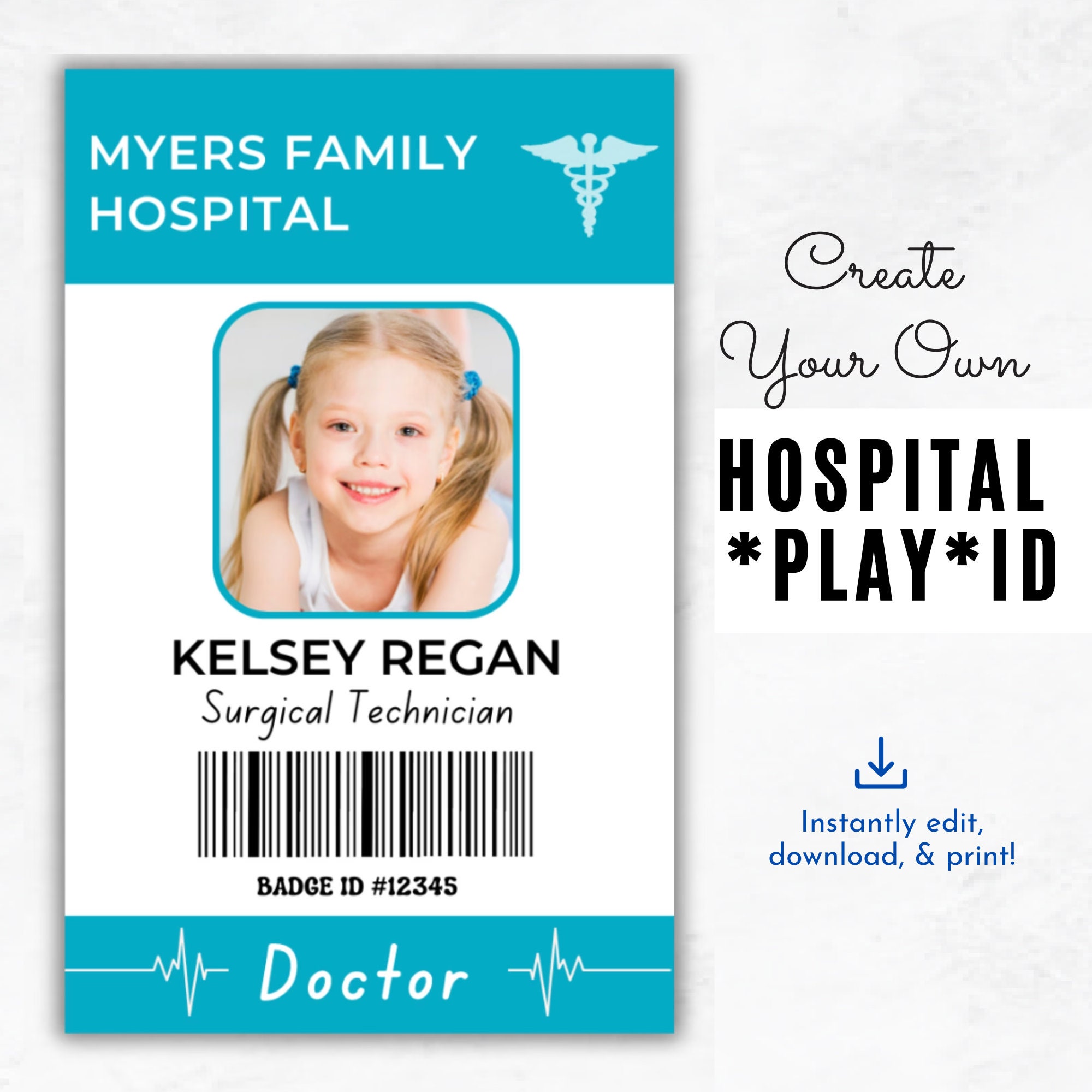 Kids Hospital Patient ID Badge Fun Custom Doctors ID - Etsy Canada