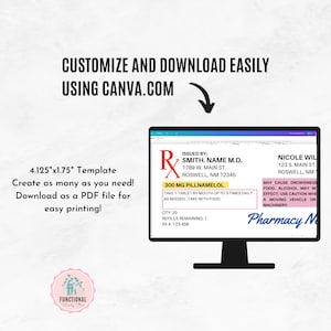Prescription Label Template | Editable Horizontal RX Bottle Label ...