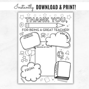 Teacher Appreciation Printable | Teacher Appreciation Week Worksheet ...