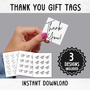 Thank You Gift Tags Printable Square Tags Script Thank You Tags ...
