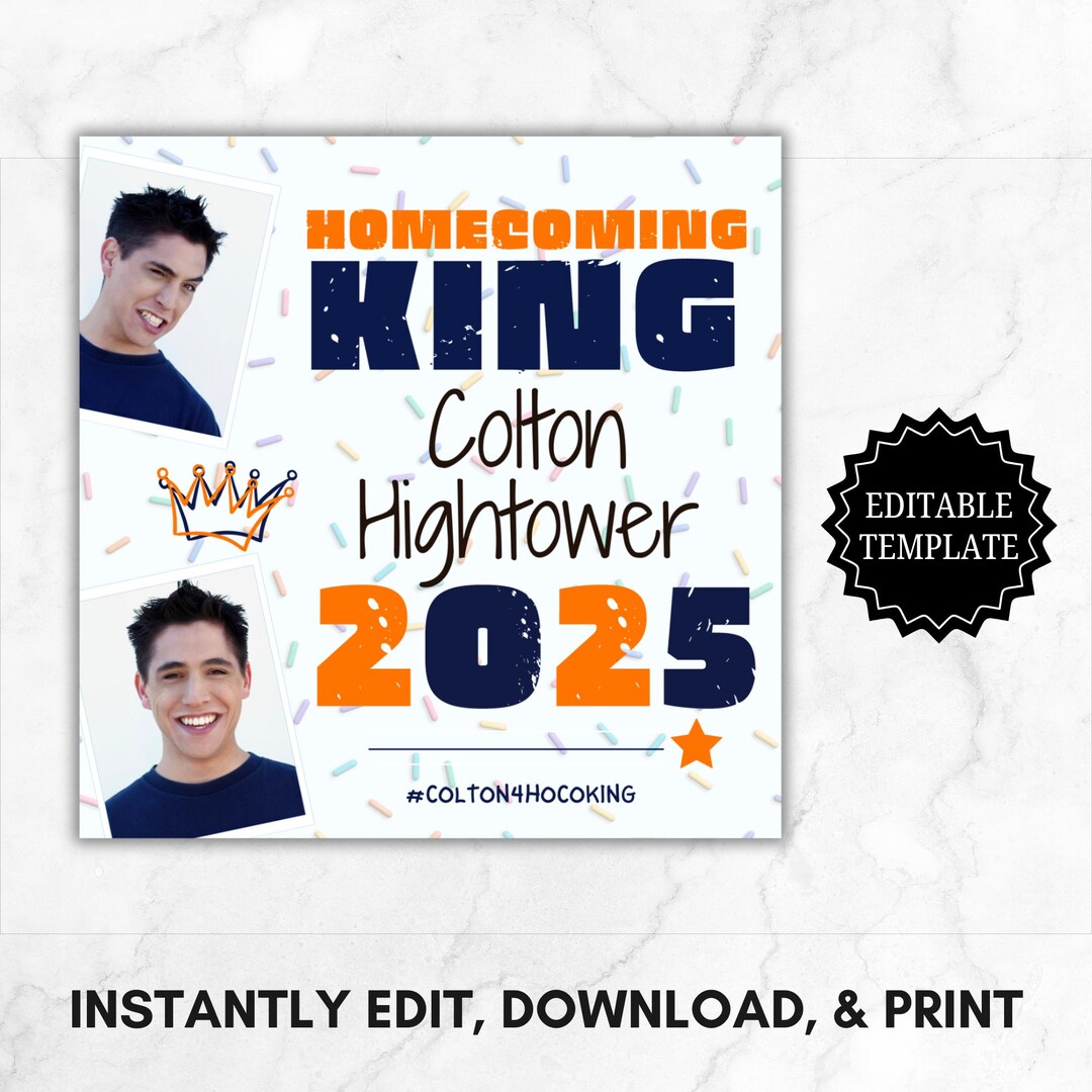 Vote Homecoming King Flyer | Homecoming Ad | HOCO Campaign Handout ...