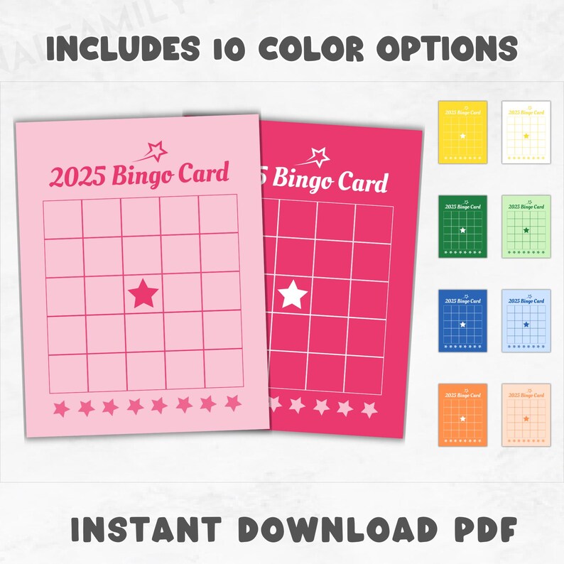 2025 Bingo Cards | Printable Bingo Card | 2025 Vision Board | New Years ...