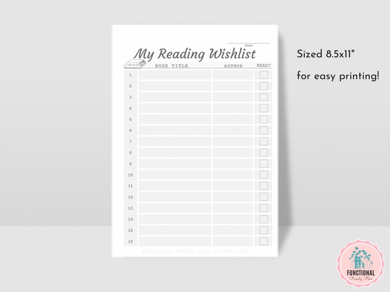 Book Wish List Printable Reading Planner Reading Journal - Etsy