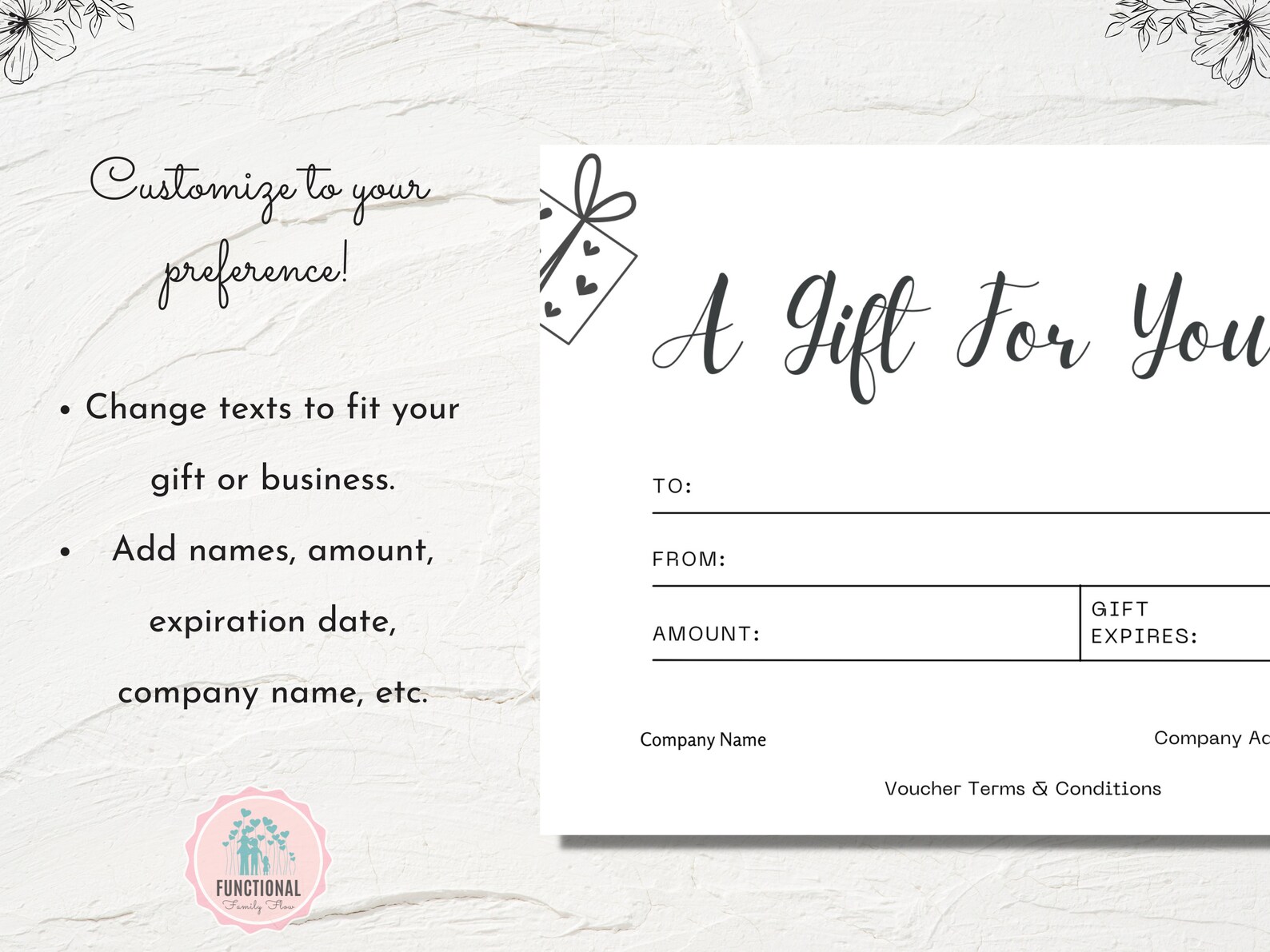 Custom Gift Certificate | Editable Gift Voucher Template | Create Your ...