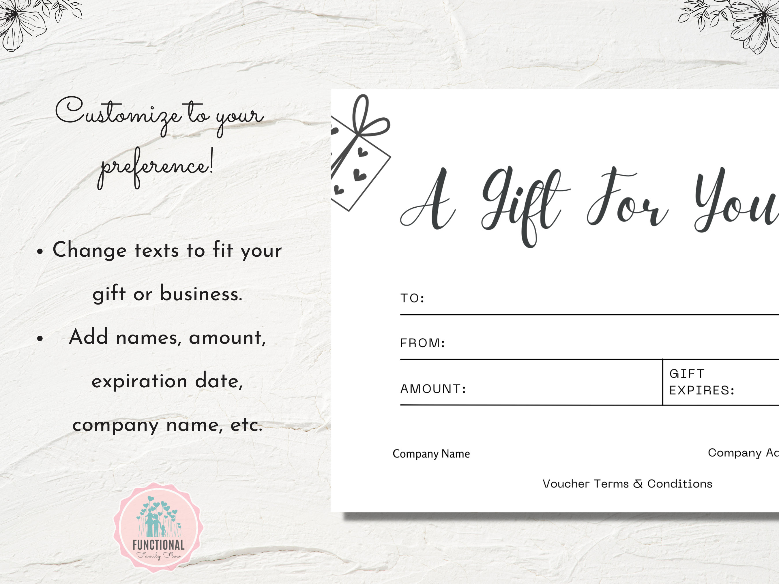 Custom Gift Certificate | Editable Gift Voucher Template | Create Your ...